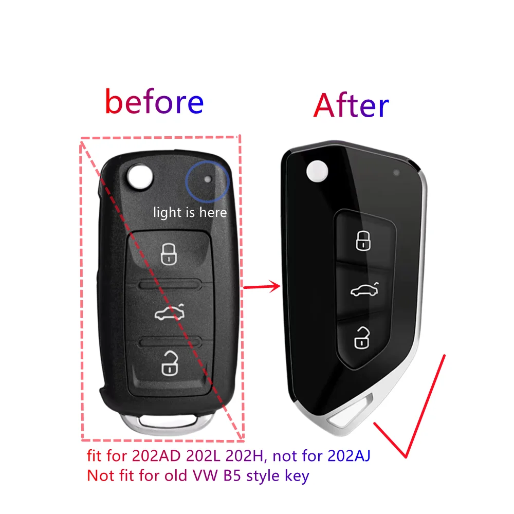 New Type(Golf 8 style) Modified Flip Folding Key Shell HU66 for VW ...