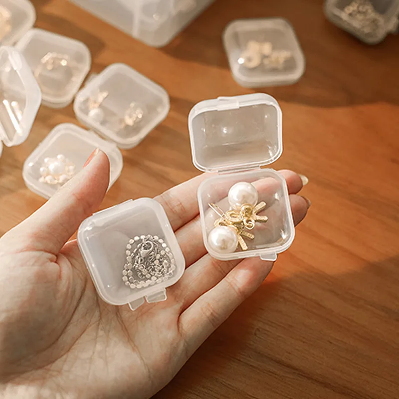 Storage-Box-Transparent-Square-Plastic-Boxes-Earrings-Jewelry-Packaging-Storage-Small-Square-Box ...