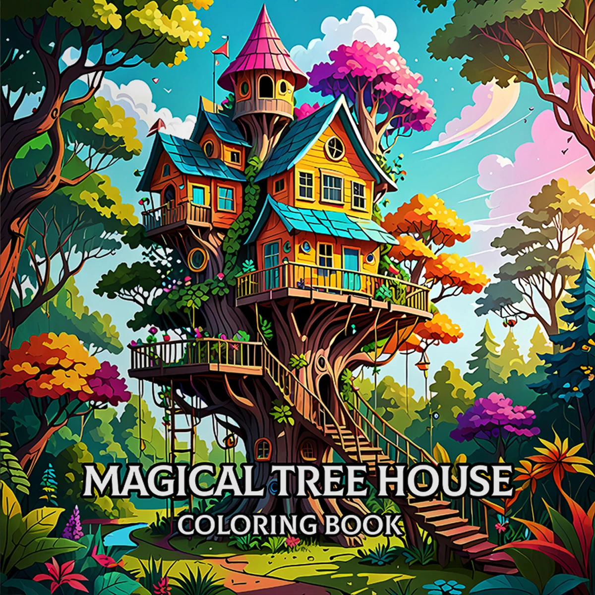 MAGICAL TREE HOUSE COLORING BOOK: The Ultimate Coloring Pages Tree ...