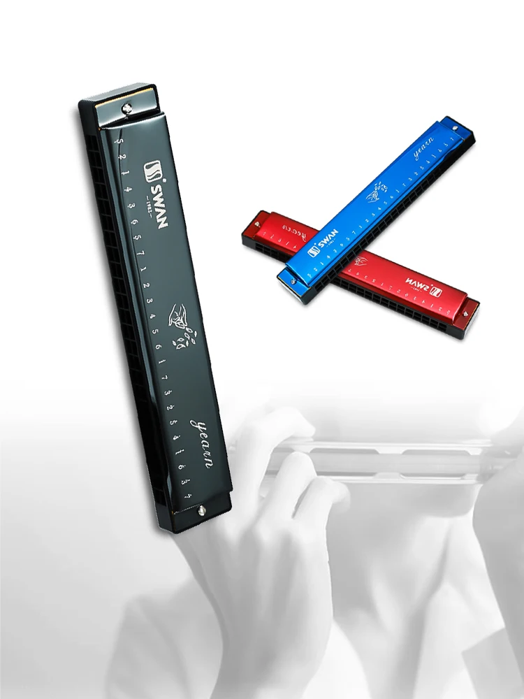 Gaita SWAN C-key 24 furos com Palheta de Bronze Fosforoso e Cobertura ...