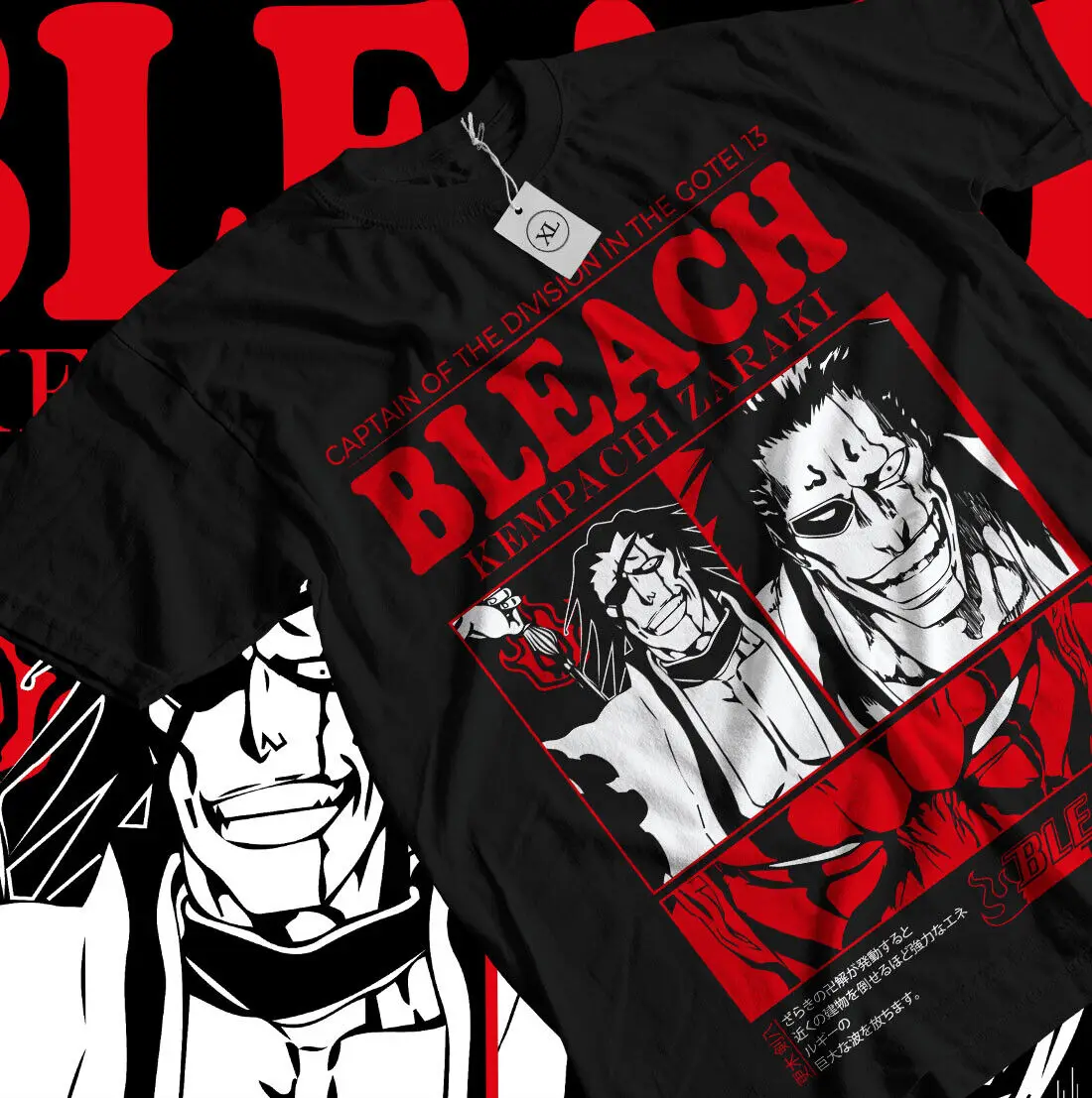 Anime-Bleach-T-shirt-para-homens-Mini-Bleach-Shirt-Boraki-Kenpachi ...