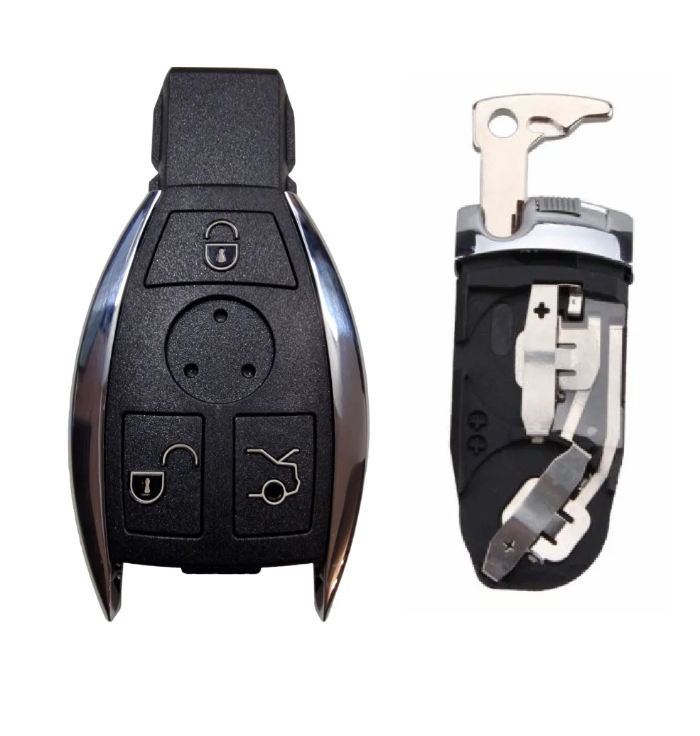 For Mercedes Benz 3 Button 2 Batteries Slot Key Fob Casing Key Shell ...
