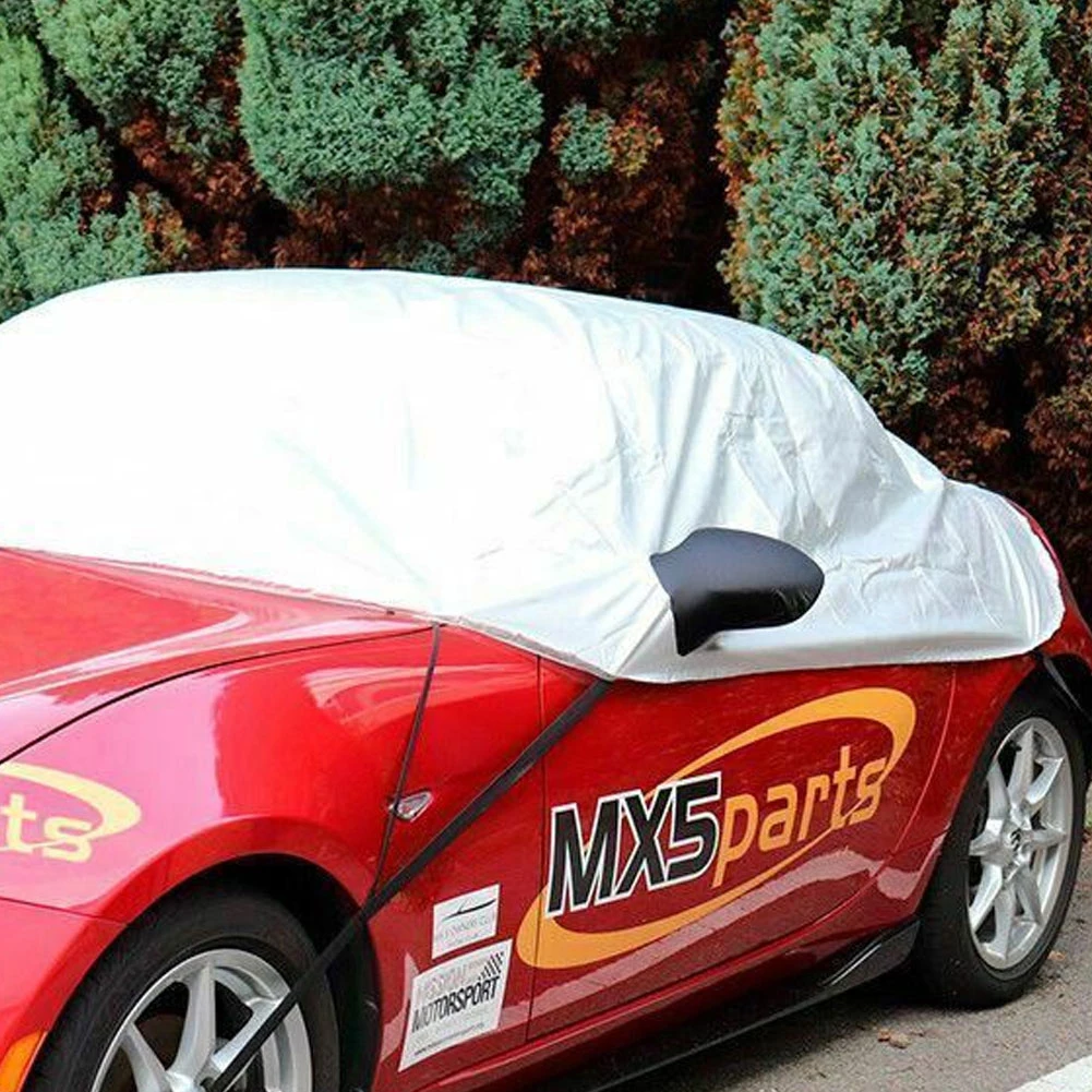 Half-Car-Cover-Sun-Rain-UV-Protection-Outdoor-Cover-Soft-Top-Roof ...