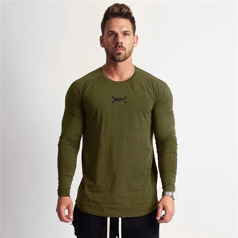 High Quality Running Sweat Shirts Men Bodybuilding Sport Tshirt Long ...