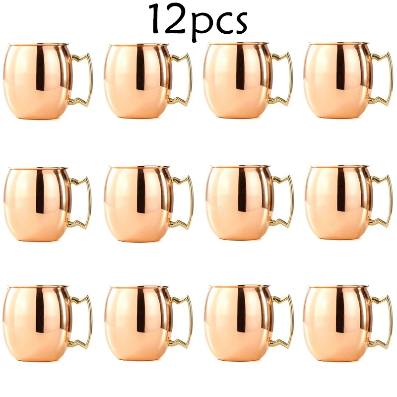 Tazas de cobre Moscow Mule, 12 unidades, 550ml, tazón taza de Metal ...