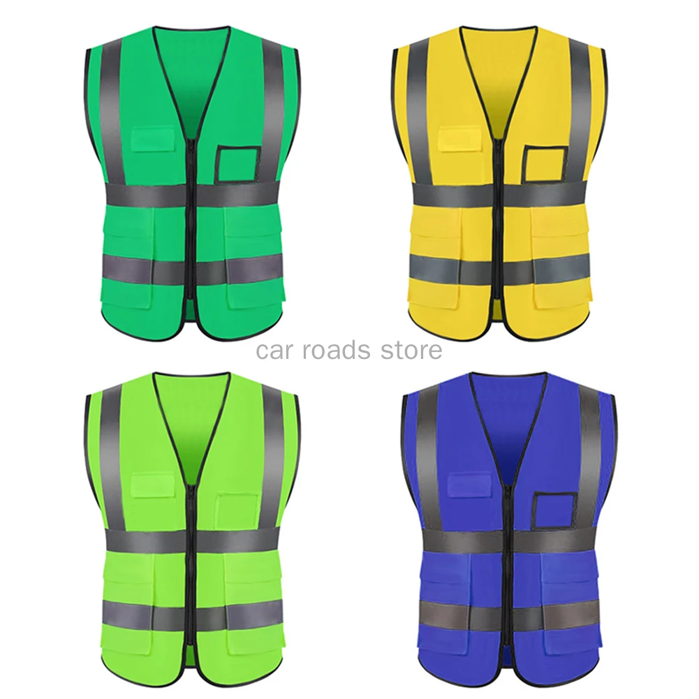 Multi pocket Reflective Safety Vest Bright Color Traffic Vest Railway ...