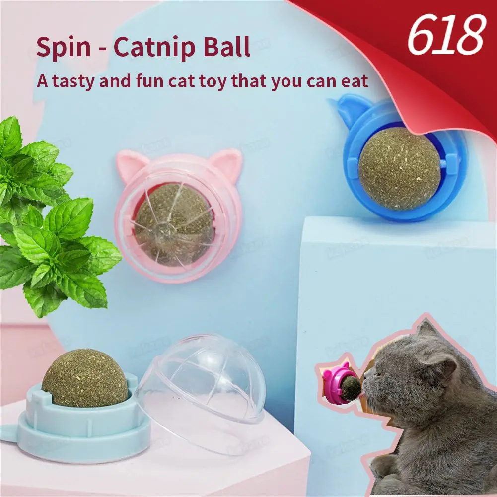 Cat Catnip Toy Mint Ball Clean Mouth Promote Digestion Cat Grass Energy Licking Snacks For ...