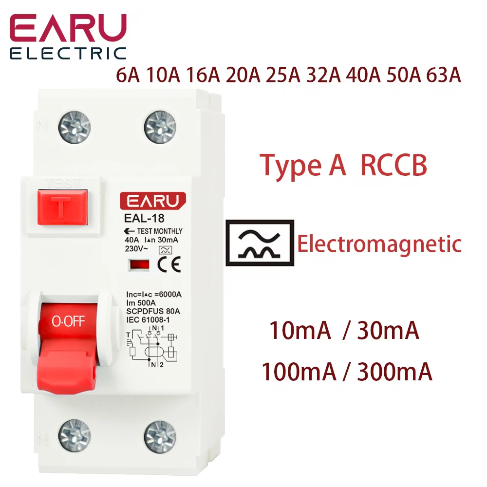 2P-32A-10-30-100-300mA-Type-A-RCCB-RCD-ELCB-Electromagnetic-Residual ...