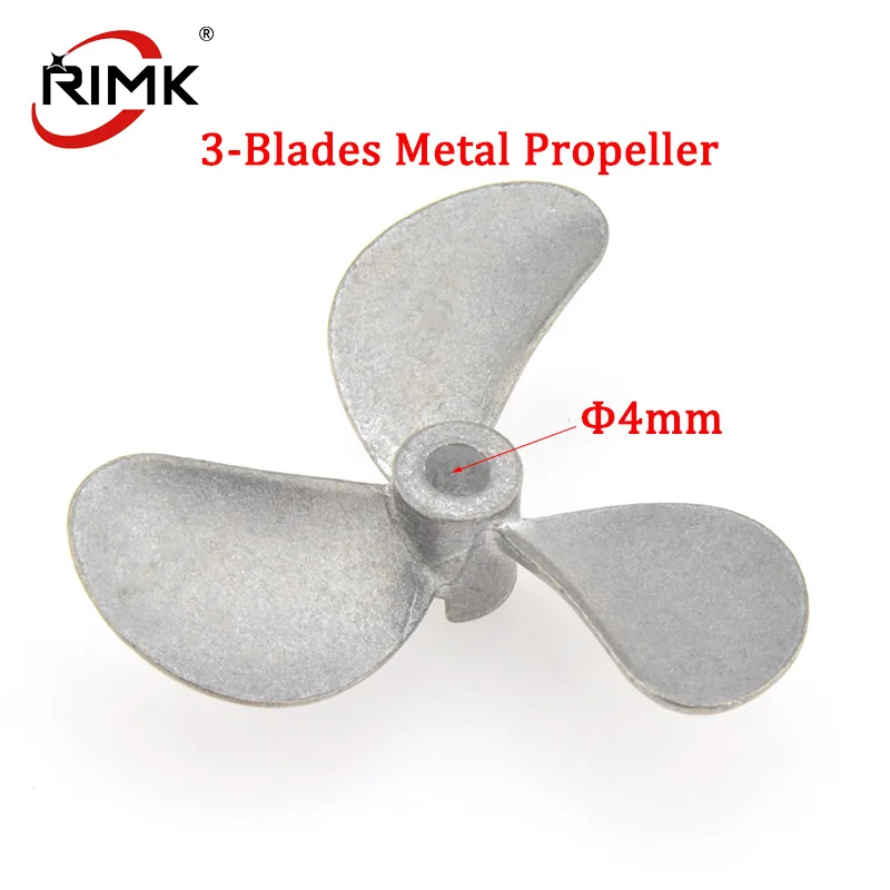 1pc 4mm Shaft Positive/Reverse 3-Blades Metal Propeller Submerged Prop ...