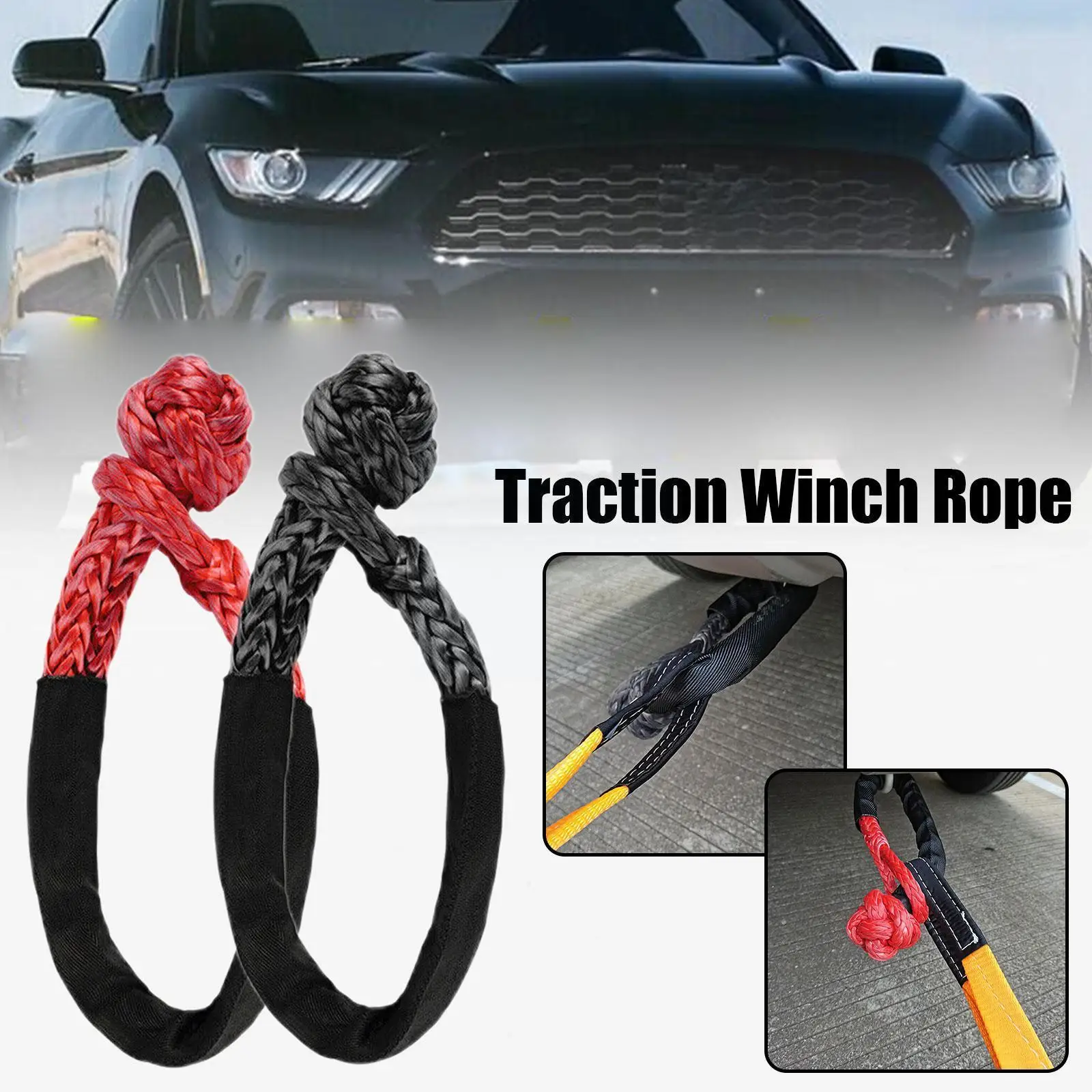 Winch-Snatch-Recover-55000lbs-Soft-Shackle-Kit-Towing-Snatch-Block ...