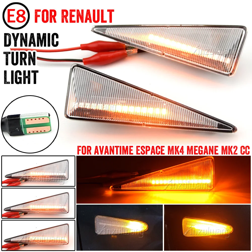 2pieces-Led-Dynamic-Side-Marker-Turn-Signal-Light-For-Renault-Megane ...