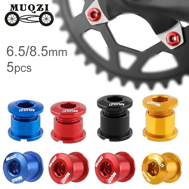 5pcs Double Single Bicycle Chainring Bolts Aluminum Alloy 6.5mm 8.5mm ...