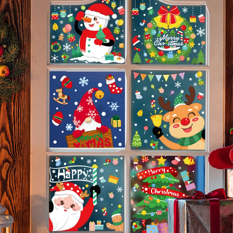 Christmas-Decoration-Window-Stickers-For-Home-Shop-Decor-Santa ...