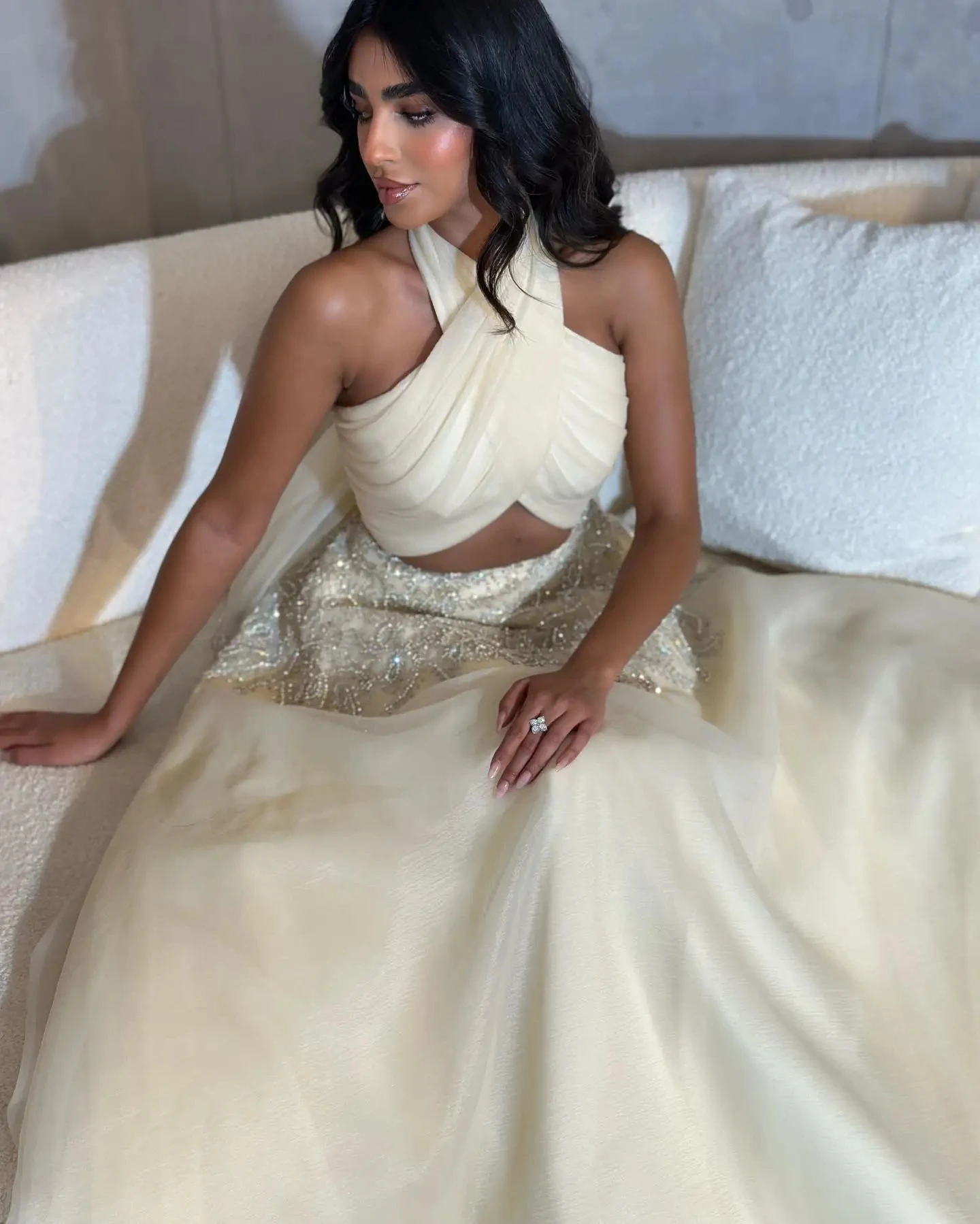 Women Halter Beaded Long Bespoke Occasion Gown Evening Dresses Prom ...