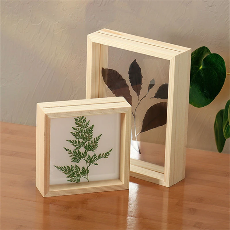 Simple-Fashionable-Pine-Photo-Frame-Ornament-Wood-Color-Plant-Specimen ...
