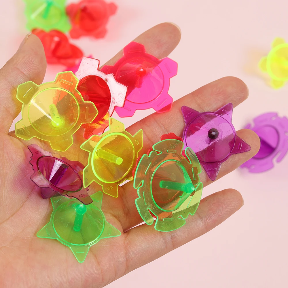 20 Pack Mini Kids Clear Plastic Lace Colorful Spinning Top Toys Baby ...