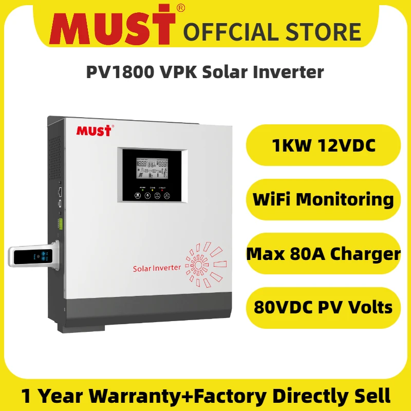 Must Solar Inverter Pv1800 Vpk 1kw 1000w High Frequency Solar Inverter ...