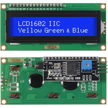 LCD1602 1602 LCD 모듈, 블루 그린 스크린, 16x2 문자 LCD 디스플레이, IIC I2C 직렬 인터페이스 어댑터 ...