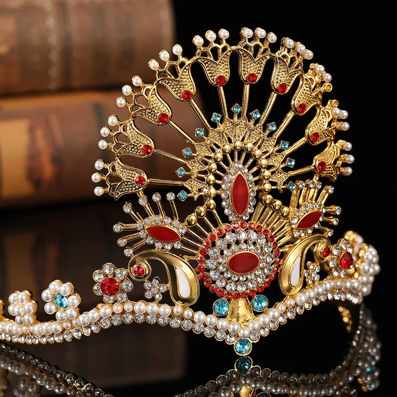 Corona-de-oro-con-diamantes-de-imitaci-n-de-perlas-de-lujo-dise-o ...