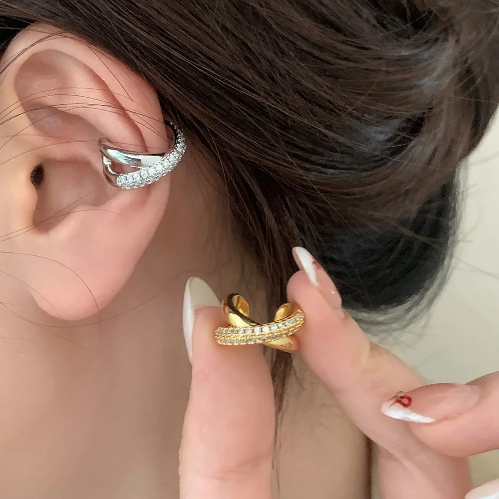 Clip de oreja de Cruz de Metal Punk para mujer, Clip de oreja sin ...