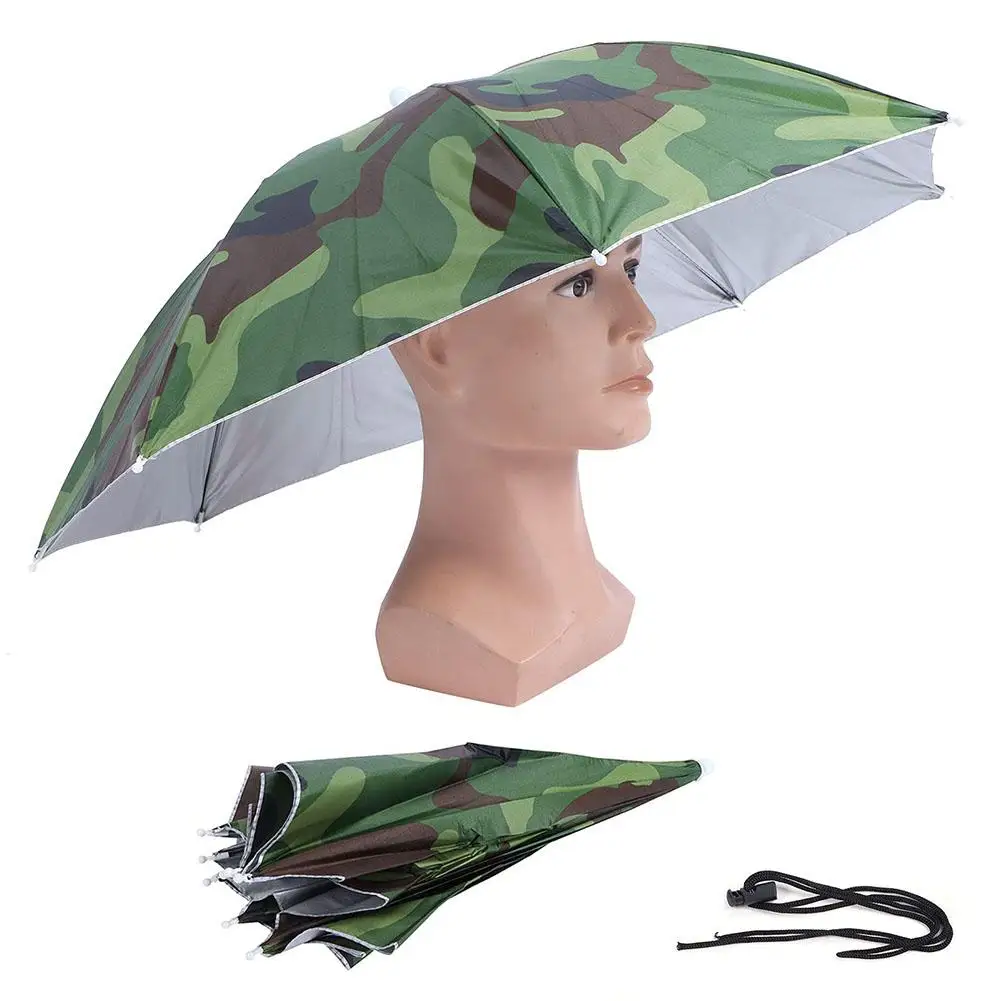 30cm-Portable-Foldable-Camouflage-Headwear-Umbrella-Hats-Sunshade-Anti ...
