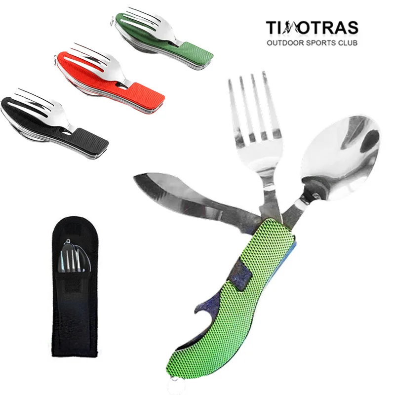 2023-4-In-1-Portable-Folding-Utensils-Stainless-Steel-Foldable-Spoon ...