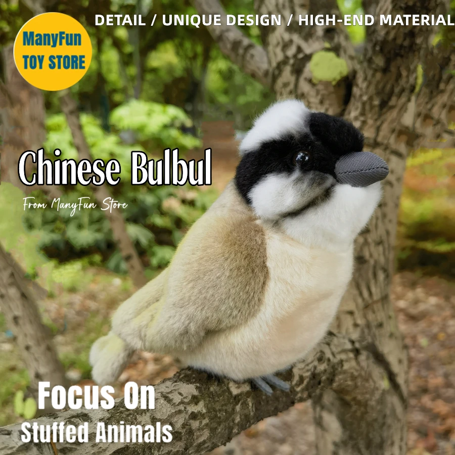 Chinese-Bulbul-Plush-Toy-Light-vented-Bulbul-Plushie-Sparrow-Peluche ...