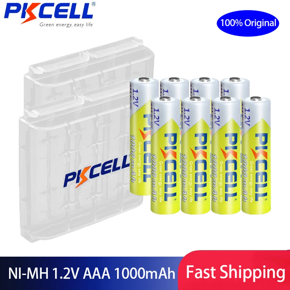 PKCELL 4PC/12PC AAA 1000MAH Battery 1.2V Ni MH AAA Rechargeable ...