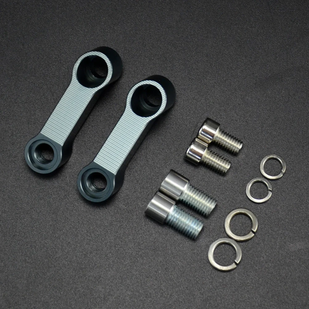 2pc-BLACK-10MM-MOTORCYCLE-MIRROR-RISER-EXTENDER-MOTORBIKE-ADAPTOR ...