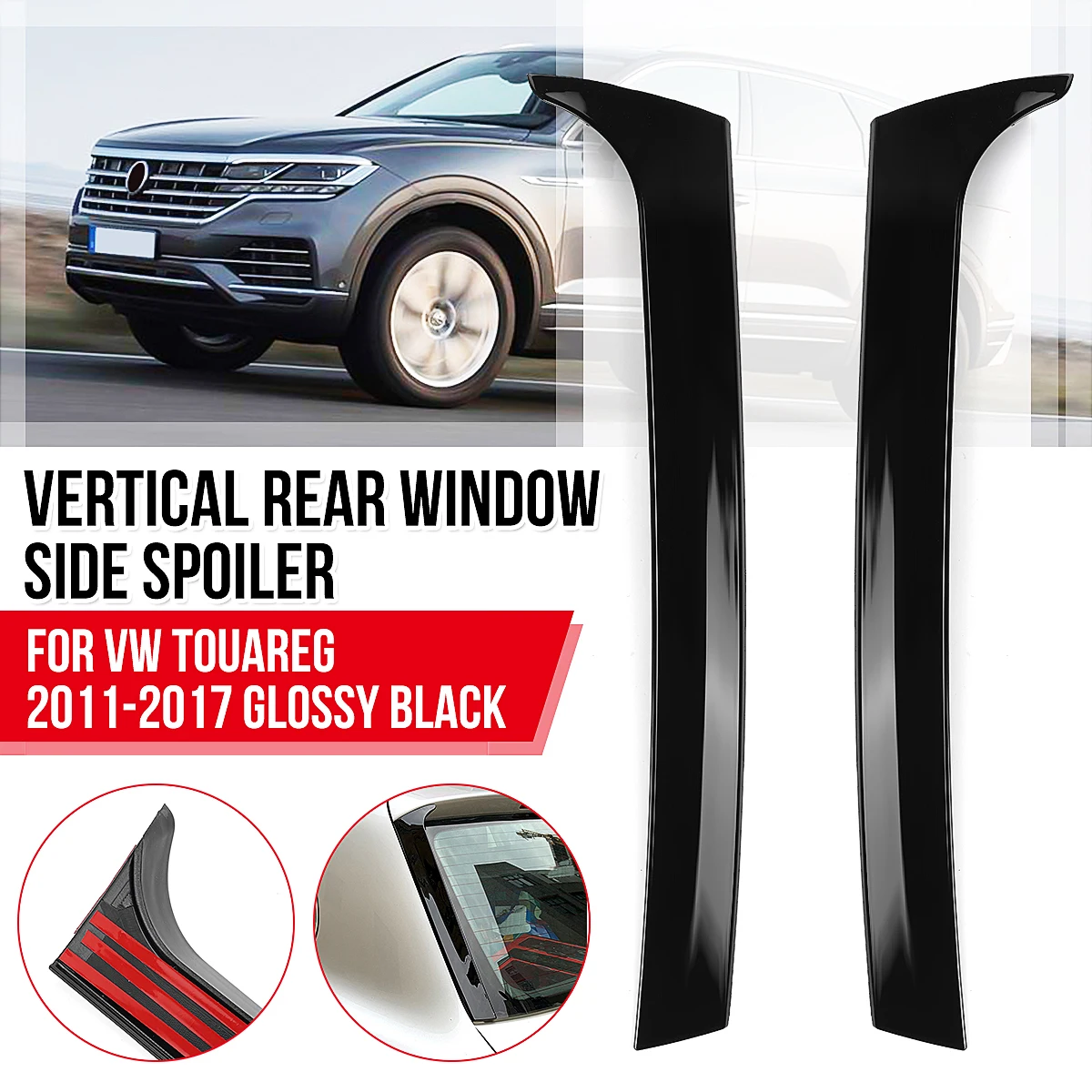 Glossy-Black-Rear-Window-Side-Spoiler-Canard-Splitter-Trim-Sticker-For ...