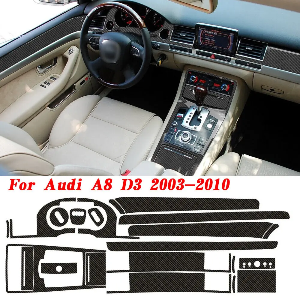 For-Audi-A8-D3-2003-2010-5D-Carbon-Fiber-Pattern-Interior-DIY-Trim ...