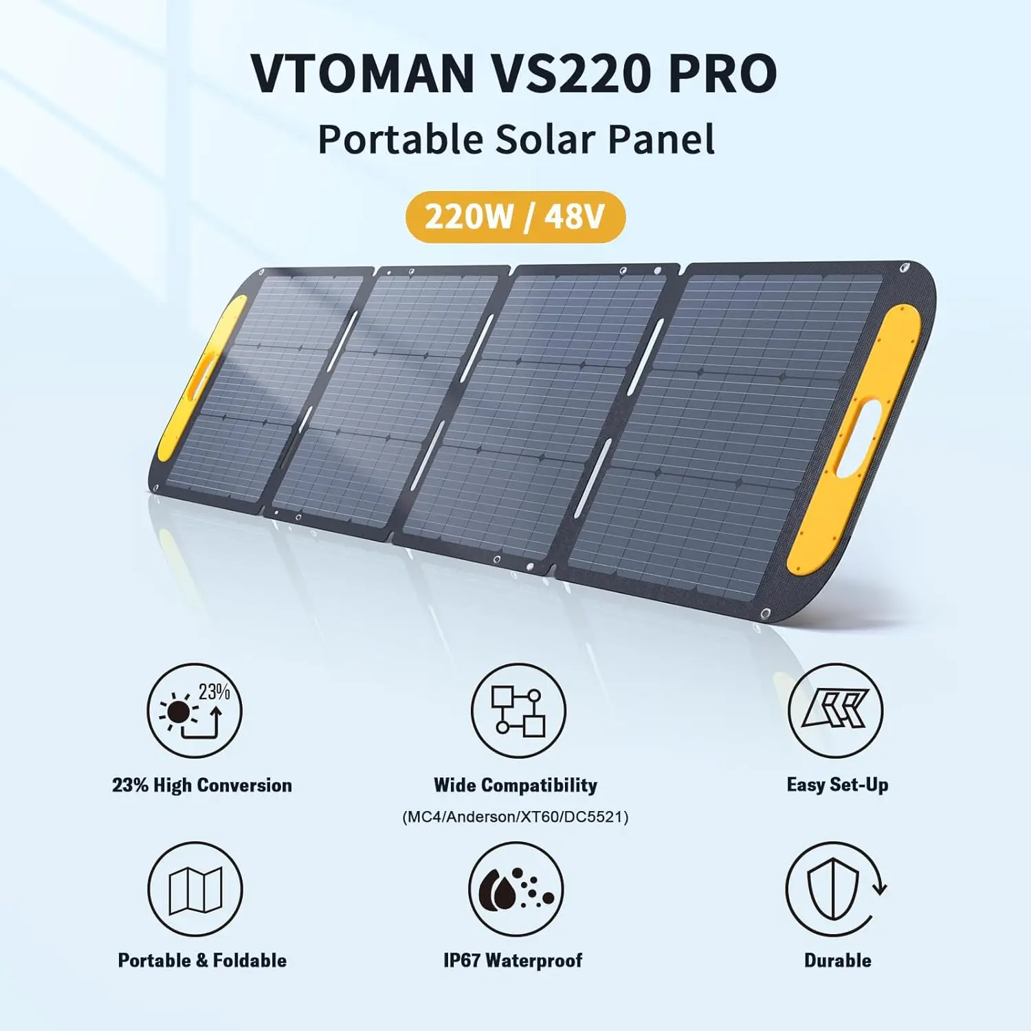 VS220-Pro-Portable-Solar-Panel-220W-48V-23-Efficiency-Foldable-Solar ...