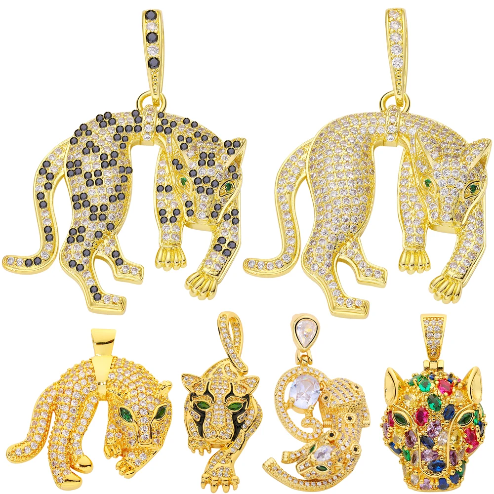Juya-Micro-Pave-Zircon-18K-Real-Gold-Plated-Luxury-Animal-Panther-Lion ...