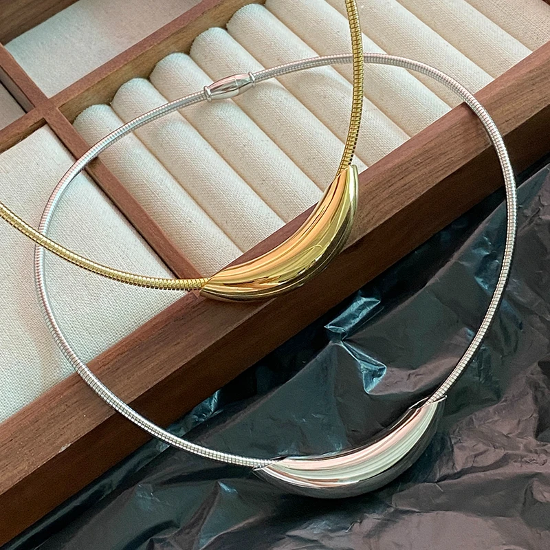 Metal-Tube-Snake-Bone-Chain-Collar-para-Mulheres-Design-Retro-Franc-s ...