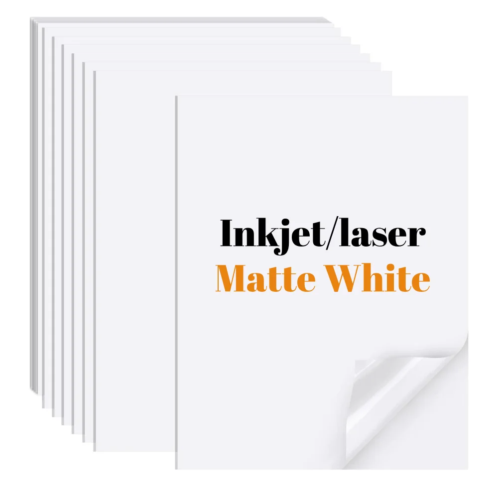 10/20/30/40/50 Sheets A4 Matte white Vinyl Sticker Paper for Inkjet and ...