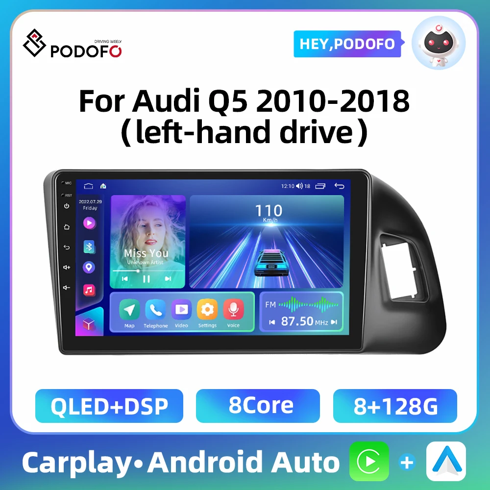 Podofo-9-Android-Car-Radio-For-Audi-Q5-2010-2018-2Din-Multimedia-Player-Bluetooth-Carplay ...