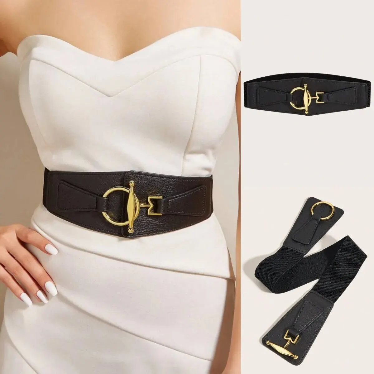 Cintur-n-el-stico-ajustado-para-mujer-cors-ancho-el-stico-envoltura-de ...