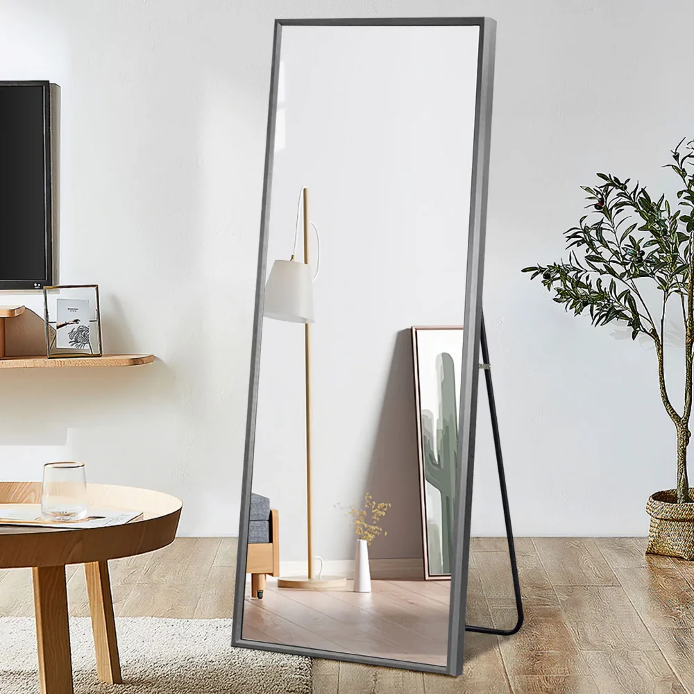 NeuType Full Length Rectangular Standing Floor Mirror with Aluminum ...