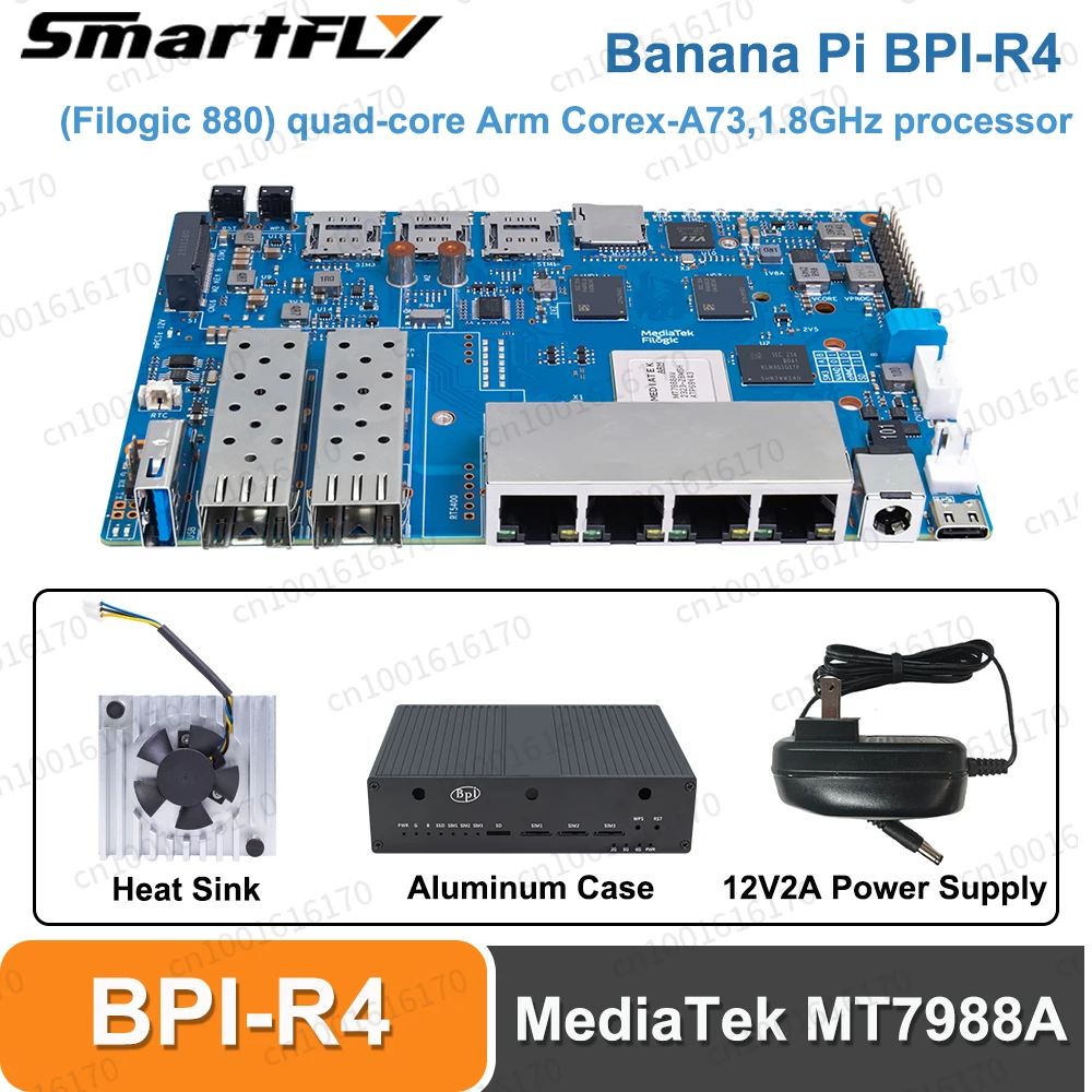 Banana-Pi-BPI-R4-Router-board-MediaTek-MT7988A-Filogic-880-4-core-ARM ...