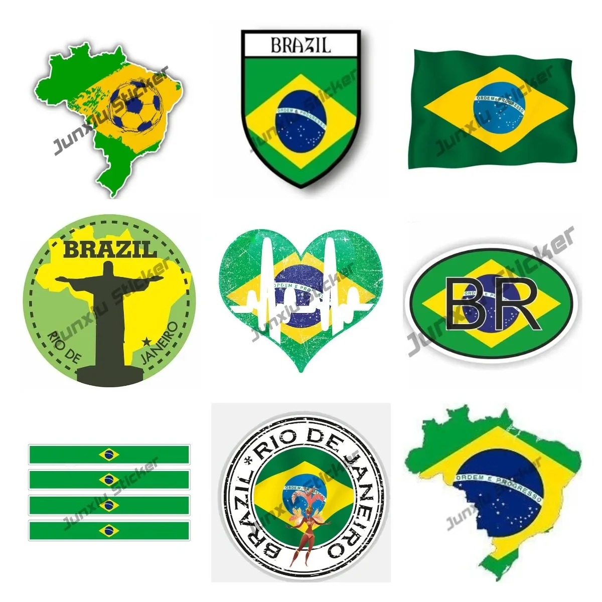 Creative-Stickers-Brazil-Flag-Decal-Brazil-Football-Skull-Map-Sticker ...