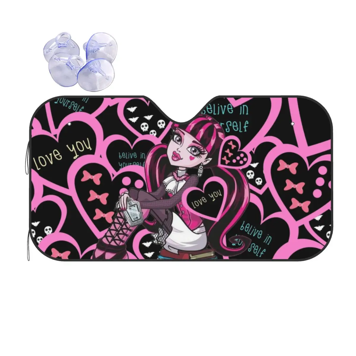 Draculaura Heart Windshield Sunshade Monster High Cartoon Cute Car ...