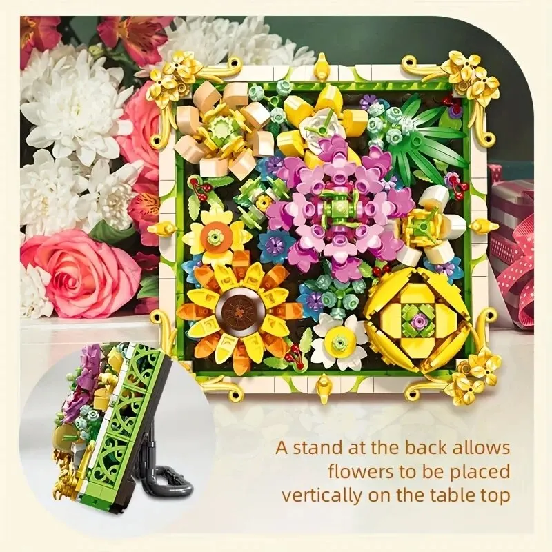 Eternal-Bouquet-Botanical-Flower-Photo-Frame-Building-Blocks-Rose-Daisy ...