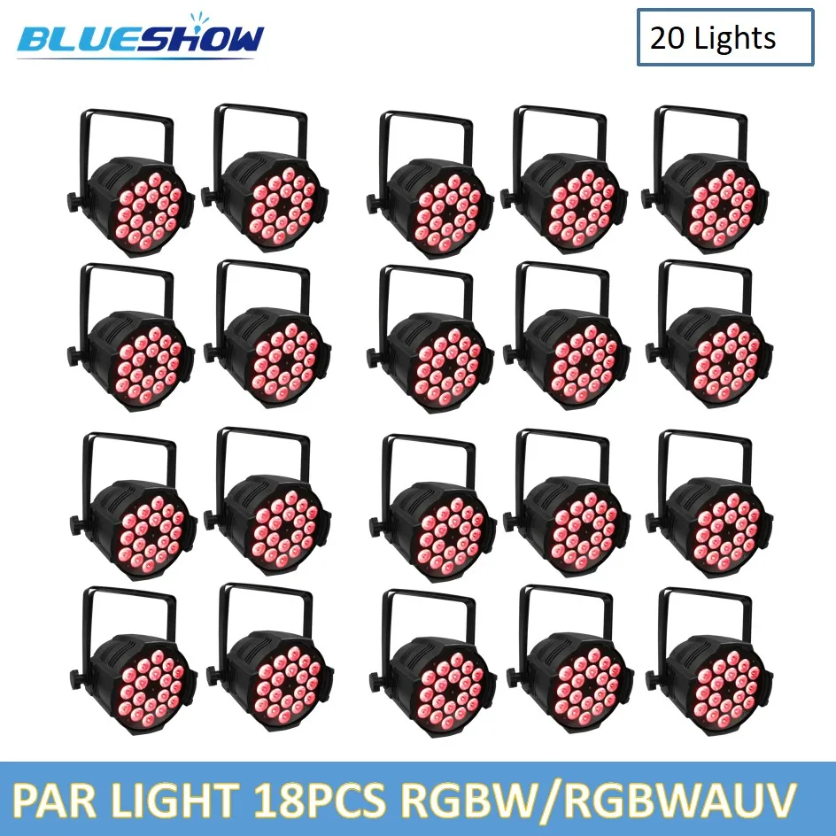 20PCS LED Par 18pcs 12W RGBW 4in1 Quad Casting aluminum housing RGBWAUV 6in1 par led wash light ...