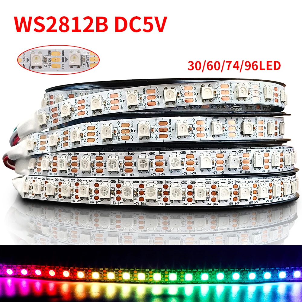 WS2812B-WS2815-addressable-5050-RGB-LED-Strip-30-60-74-96-144-pixels-m ...