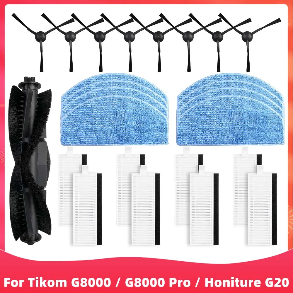 For Tikom G8000 / G8000 Pro / Honiture G20 Roller Main Side Brush Hepa ...