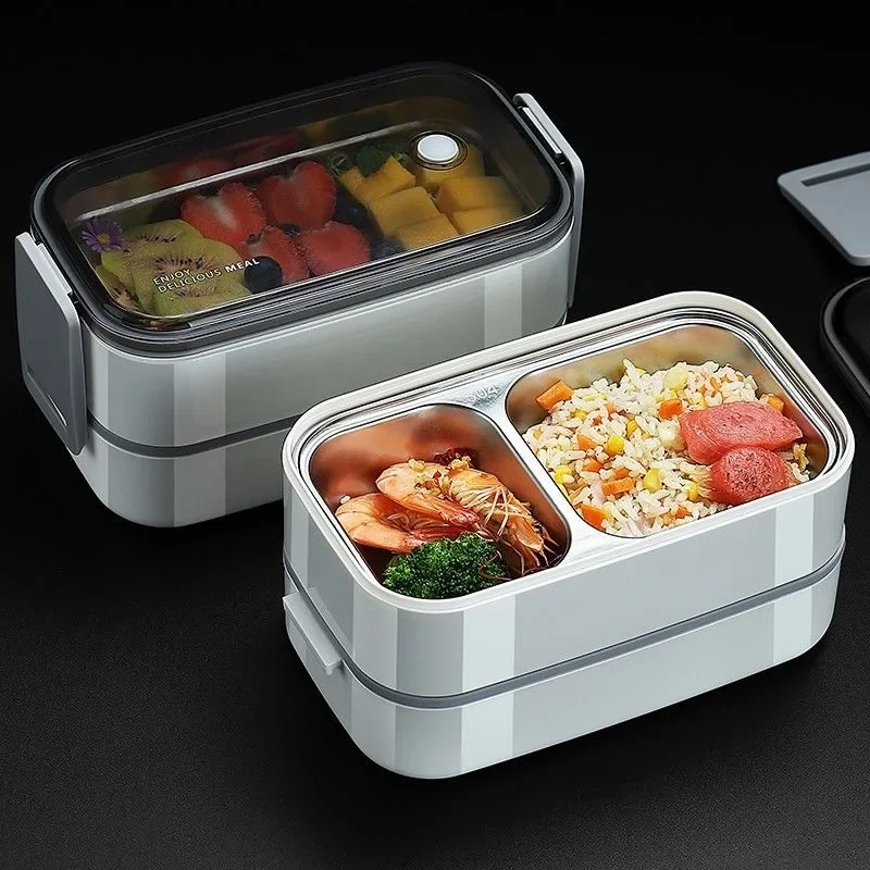 304-Stainless-Steel-Lunch-Box-for-Adults-Kids-School-Office-2-Layers ...