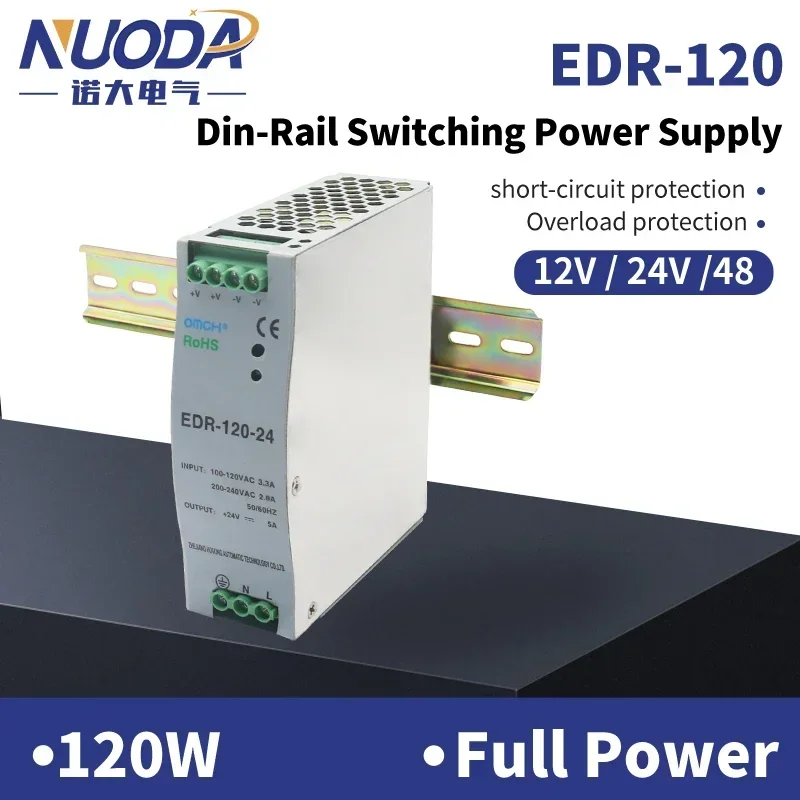 DIN-Rail-Power-Supply-EDR-120-Industrial-Switching-Single-Output ...