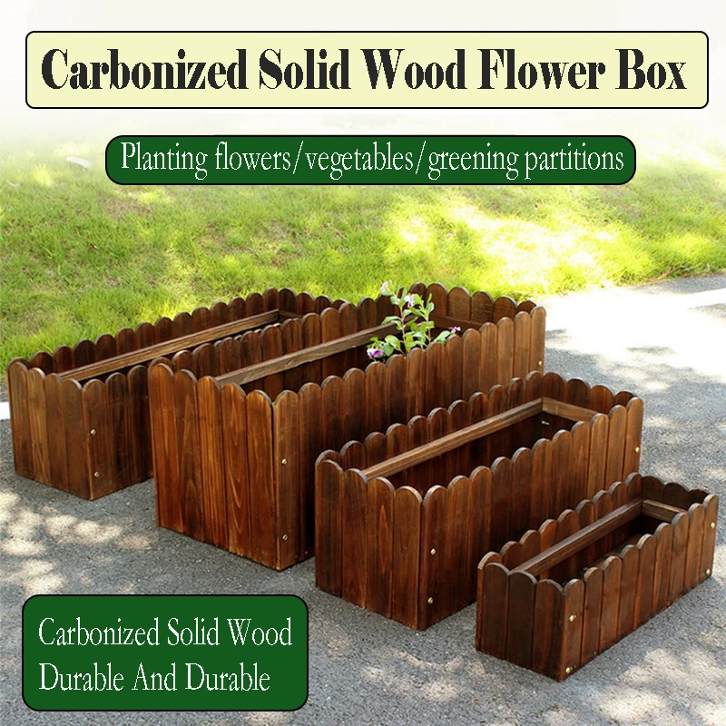Anticorrosive-Wooden-Flower-Box-Outdoor-Flower-Groove-Garden-Planting ...