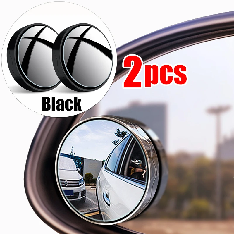 2Pcs-Car-Round-Frame-Convex-Wide-angle-Clear-Rearview-Auxiliary-Car ...