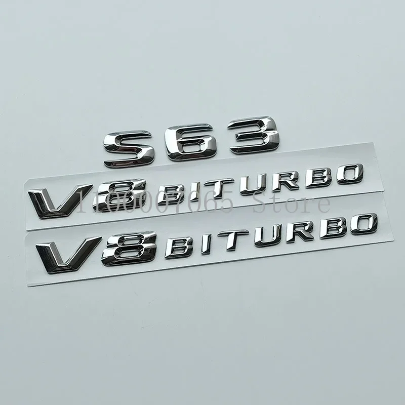 2015-Chrome-Sharp-3D-Letters-S63-V8-Biturbo-Top-ABS-Emblem-for-Car-Side ...